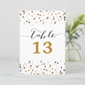 Pink & Gold Confetti Dots Table Numbers Card | Zazzle