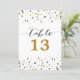 Pink & Gold Confetti Dots Table Numbers Card | Zazzle