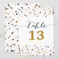 Pink & Gold Confetti Dots Table Numbers Card | Zazzle