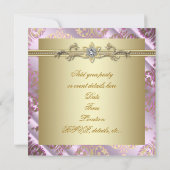 Pink Gold Damask Party Invitation | Zazzle