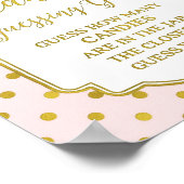 Pink Gold Dots Candy Guessing Game Sign | Zazzle