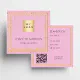 Pink gold elegant logo QR code Square Business Card | Zazzle