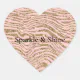 Pink Gold Faux Glitter Zebra Print Heart Sticker | Zazzle