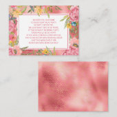 Pink Gold Floral Fiver 5 Dollar Birthday Party Enclosure Card | Zazzle