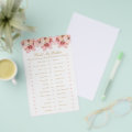 Pink Gold Floral Would She Rather Game Flyer | Zazzle