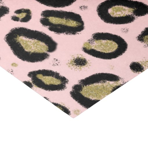Pink Gold Glitter & Black Leopard Cheetah Print Tissue Paper | Zazzle