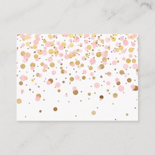 Pink Gold Glitter Confetti Diaper Raffle Ticket Enclosure Card | Zazzle