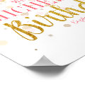 Pink Gold Glitter Confetti Welcome Birthday Poster | Zazzle