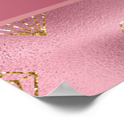 Pink Gold Glitter Diamonds Girl's Birthday Party Poster | Zazzle