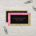 Pink & Gold Glitter Geometric Modern Design Business Card | Zazzle