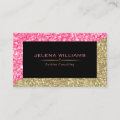 Pink & Gold Glitter Geometric Modern Design Business Card | Zazzle