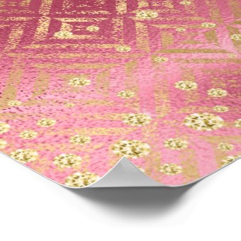 Pink Gold Glitter Girl's Birthday Party Poster | Zazzle