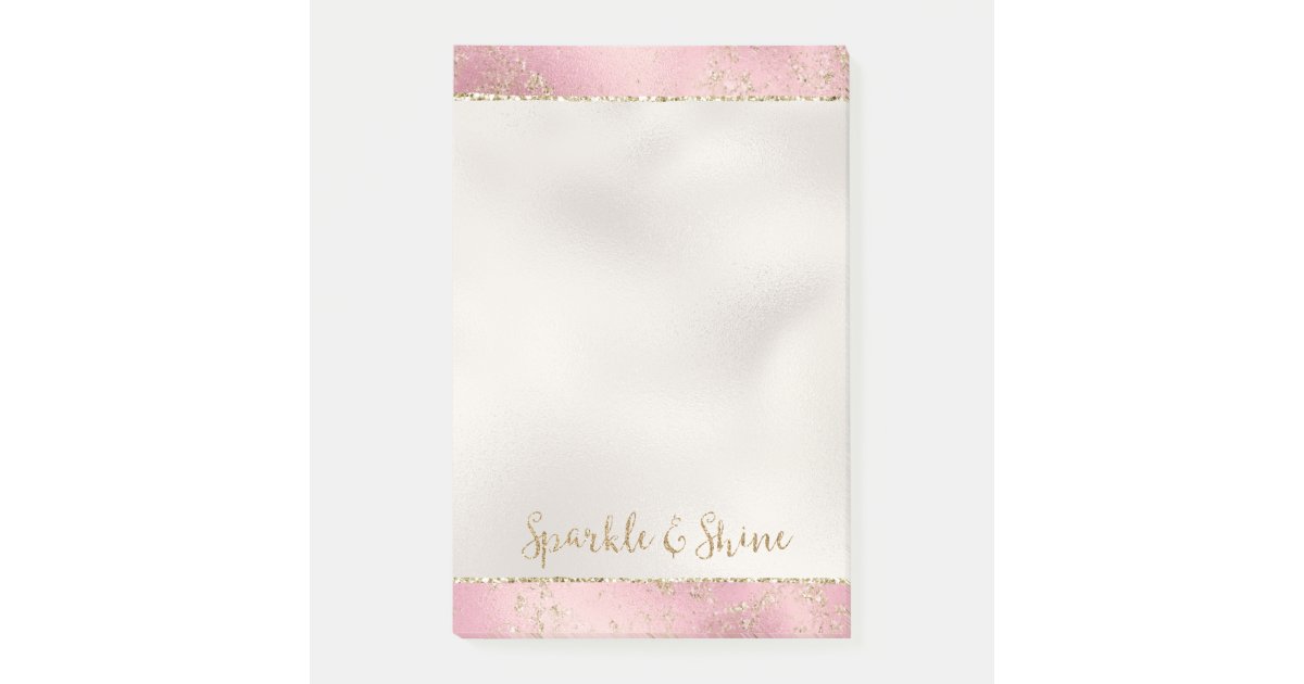 Pink Gold Glitter Glitz Sparkle Post-it Notes | Zazzle