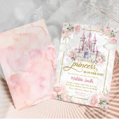 Pink Gold Little Princess Royal Castle Baby Shower Invitation | Zazzle