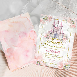 Pink Gold Little Princess Royal Castle Baby Shower Invitation | Zazzle