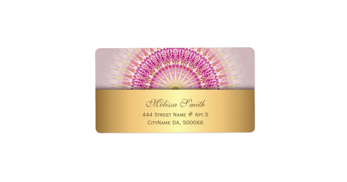 Pink Gold Mandala Label | Zazzle