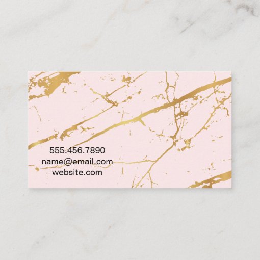 Pink Gold Metallic Marble | Abstract Artistic Business Card | Zazzle