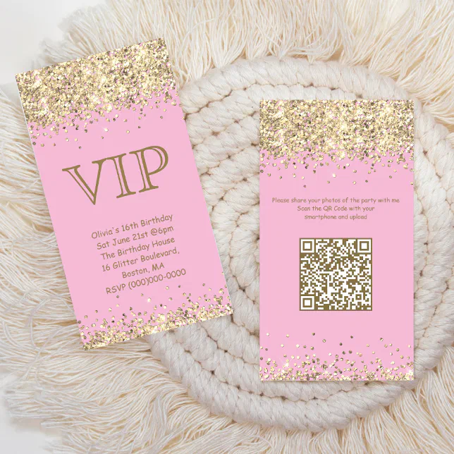 Pink & Gold | Mini VIP Birthday Invitation | Zazzle