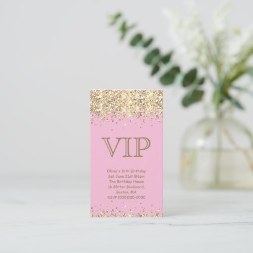 Pink & Gold | Mini VIP Birthday Invitation | Zazzle