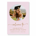 Pink & Gold Photo Graduation Welcome Sign | Zazzle