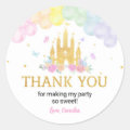 Pink Gold Princess Castle Labels Stickers Birthday | Zazzle