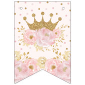 Pink Gold Royal Crown Princess Happy Birthday Bunting Flags | Zazzle