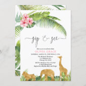 Pink gold sip and see safari jungle meet greet invitation | Zazzle