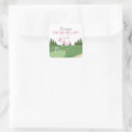 Pink Golf Birthday Party Square Sticker | Zazzle
