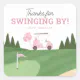 Pink Golf Birthday Party Square Sticker | Zazzle
