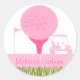 Pink Golf Date Classic Round Sticker | Zazzle