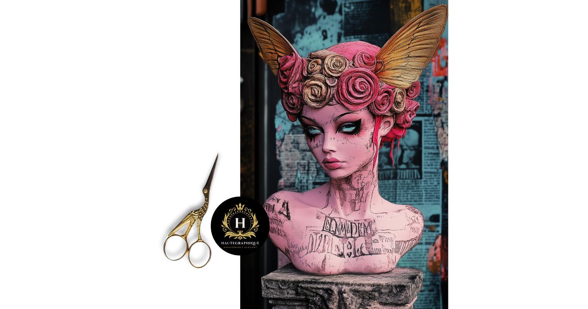 Pink Gothic Gargoyle Statue Decoupage Tissue Paper | Zazzle