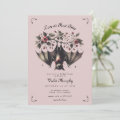 Pink Gothic Spooky Black Bat Bridal Shower Invitation | Zazzle