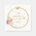 Pink Gown Girl Mi Presentación de 3 Años Spanish Napkins | Zazzle