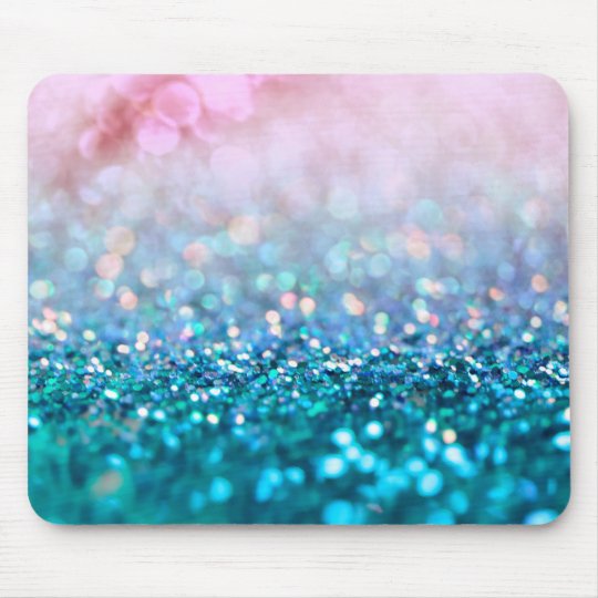 Pink Gradient Blue Teal Sparkle Trendy Glitter Mouse Pad | Zazzle.com