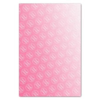 Pink gradient logo tissue paper business packaging | Zazzle