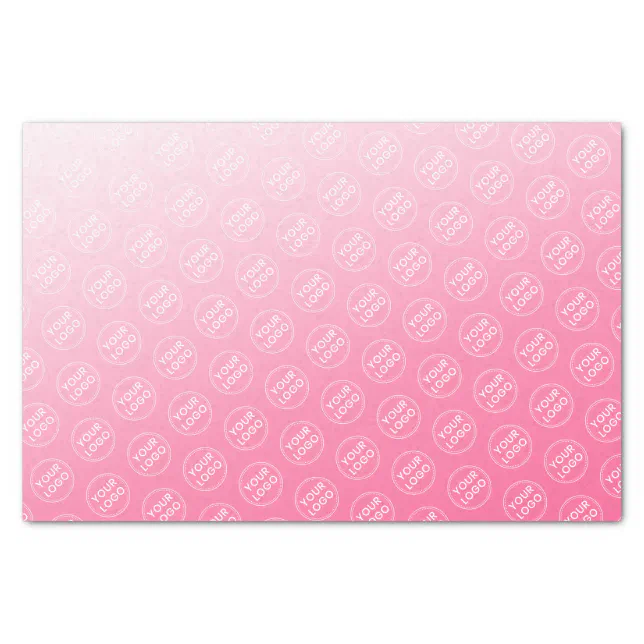 Pink gradient logo tissue paper business packaging | Zazzle