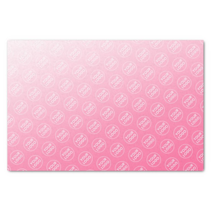 Pink gradient logo tissue paper business packaging | Zazzle