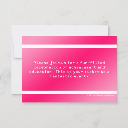 Pink Graduation or Party Admission Ticket Invitation | Zazzle
