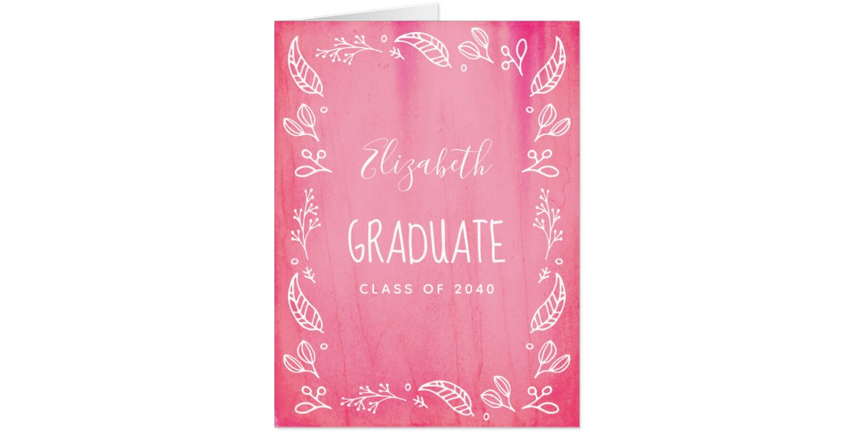 Pink Graduation Party Congratulations Card | Zazzle
