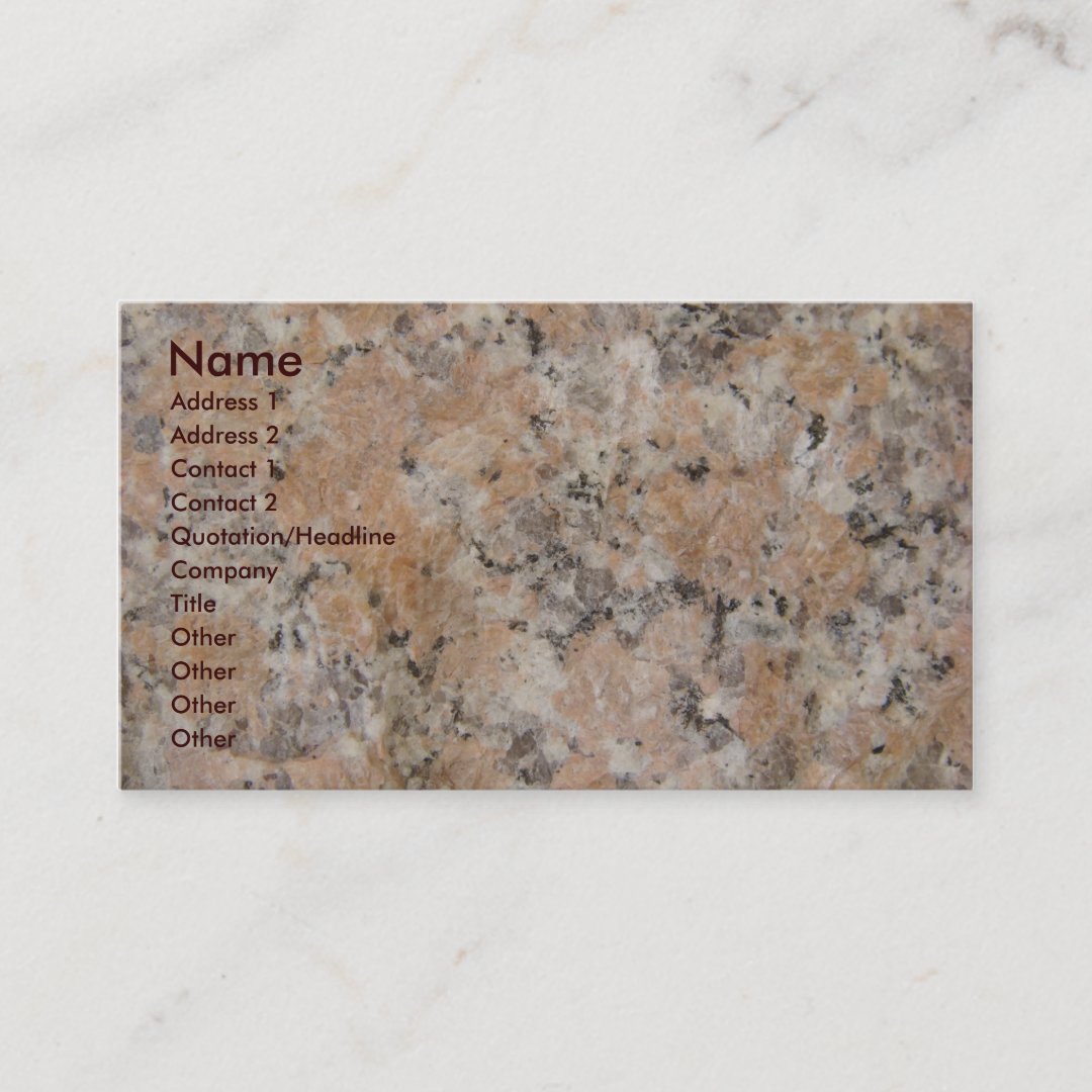 Pink Granite Business Card | Zazzle