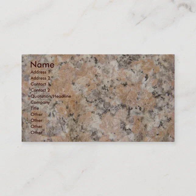 Pink Granite Business Card | Zazzle