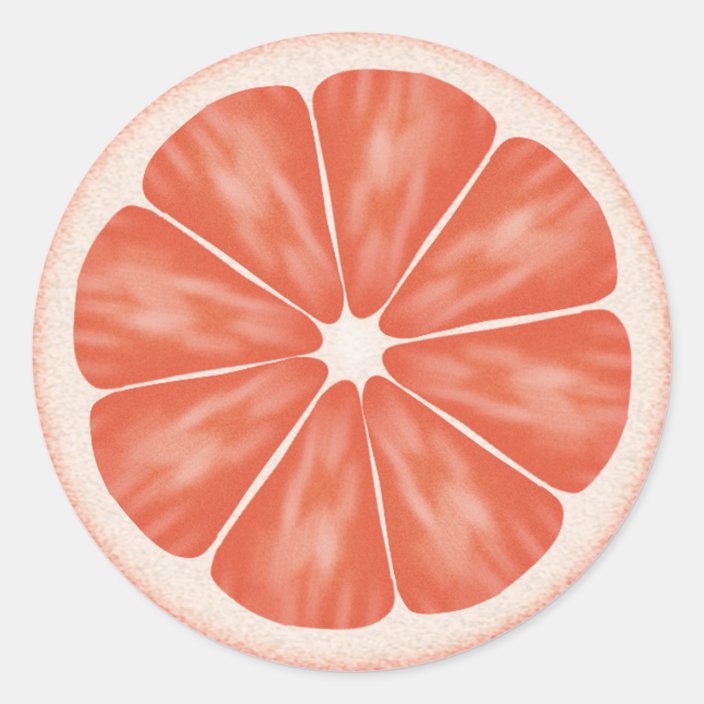 Pink Grapefruit Citrus Fruit Classic Round Sticker | Zazzle.com