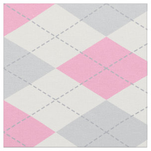 Grey Argyle Fabric | Zazzle