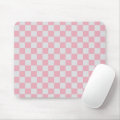 Pink + Gray Check Checkered Checkerboard Pattern Mouse Pad | Zazzle
