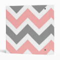 Pink & Gray Chevron Custom Name Binder | Zazzle