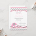 Pink & Gray Chevron Elephants Baby Shower Invites | Zazzle