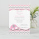 Pink & Gray Chevron Elephants Baby Shower Invites | Zazzle