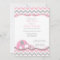 Pink & Gray Chevron Elephants Baby Shower Invites | Zazzle
