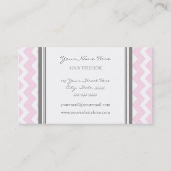 Pink Gray Chevron Retro Business Cards | Zazzle