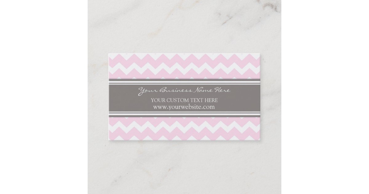 Pink Gray Chevron Retro Business Cards | Zazzle